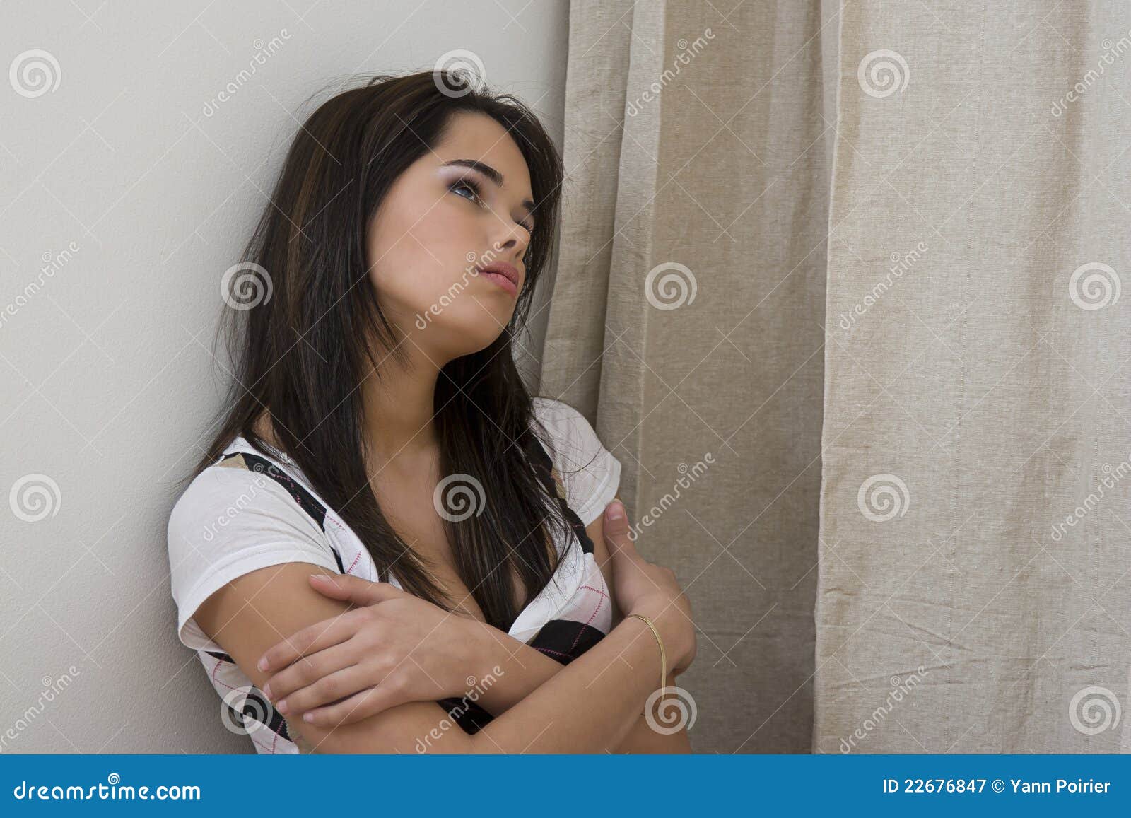 Pensive girl stock image. Image of teen, cute, adult - 22676847