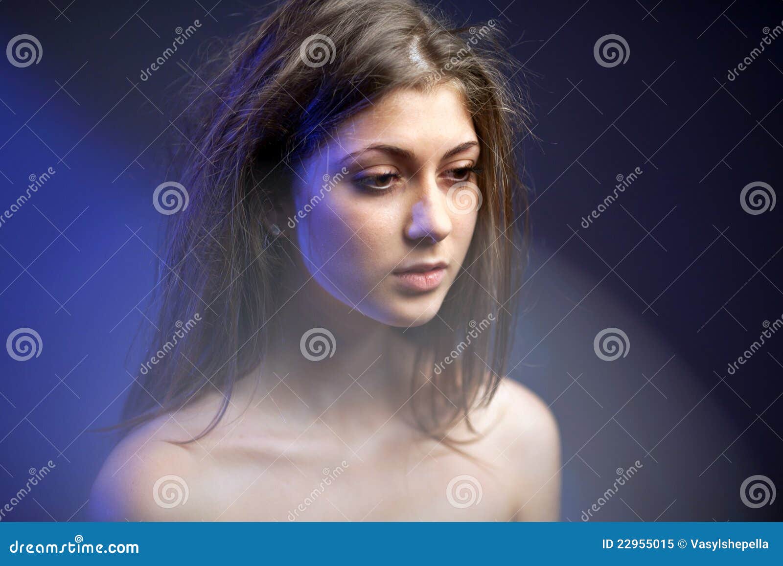 Pensive girl stock image. Image of style, lips, glad - 22955015