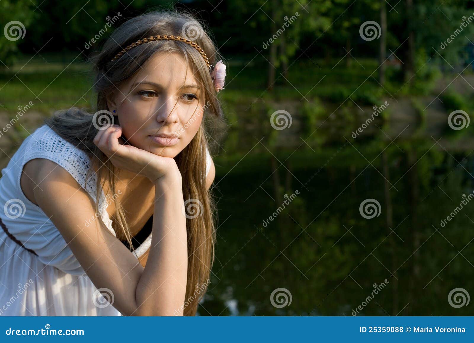 Pensive girl stock photo. Image of lady, blonde, loneliness - 25359088