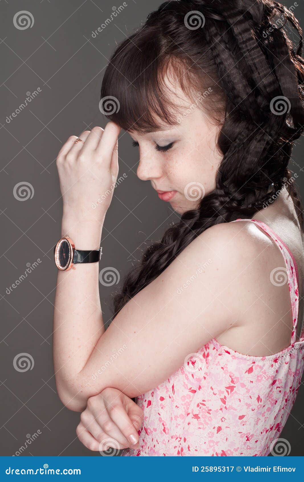 Pensive girl stock image. Image of female, caucasian - 25895317