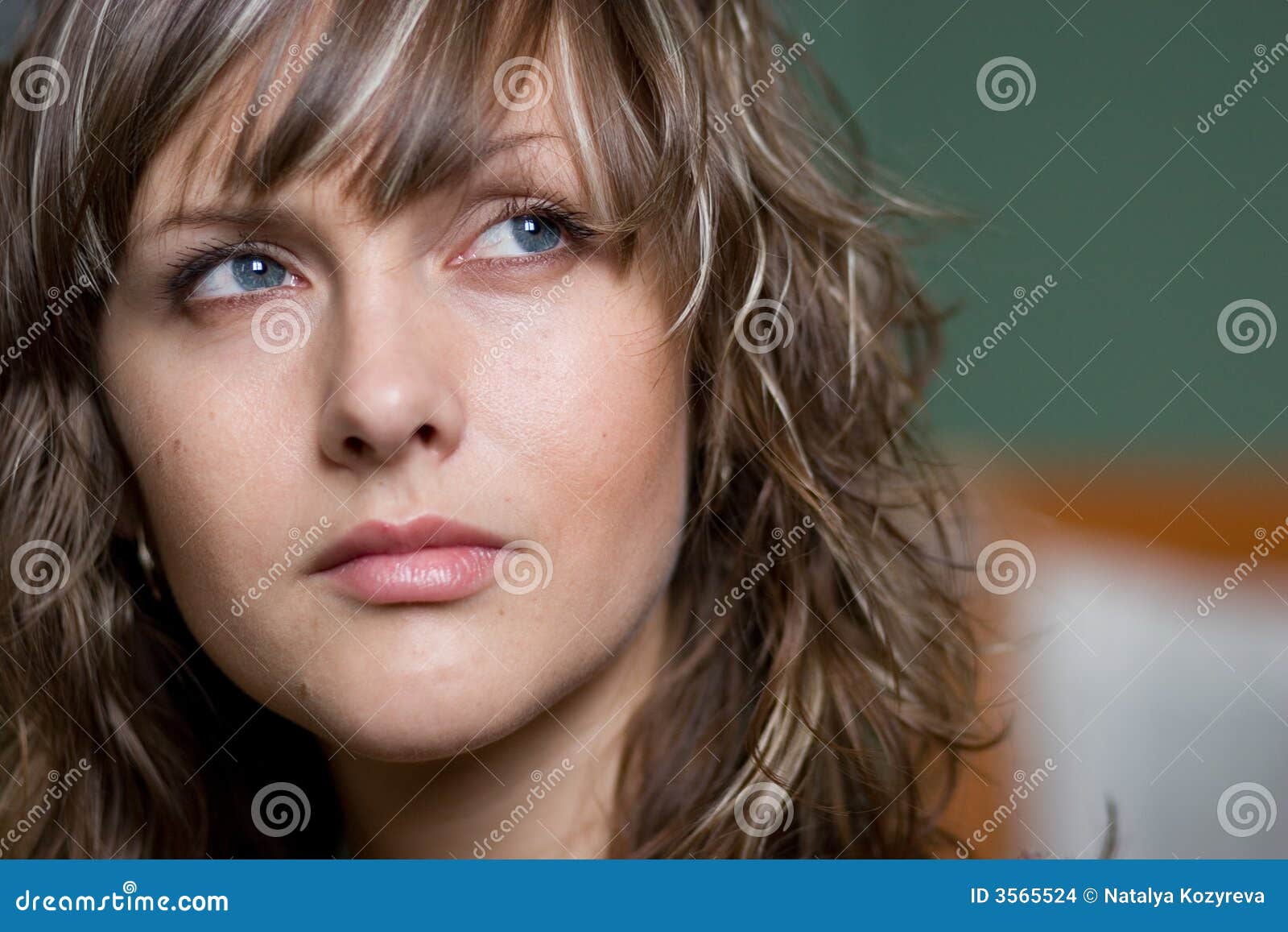 Pensive girl stock photo. Image of cosmetics, model, blond - 3565524