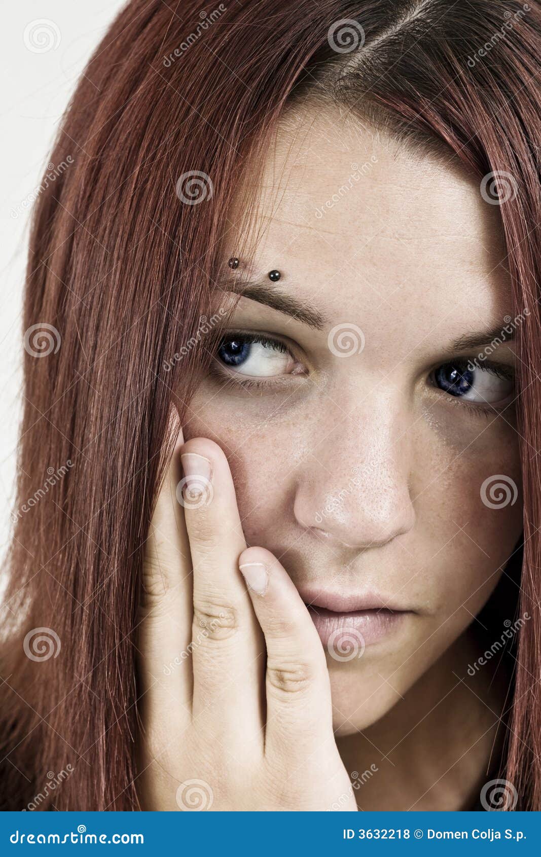 Pensive girl stock photo. Image of hand, pensive, shoot - 3632218