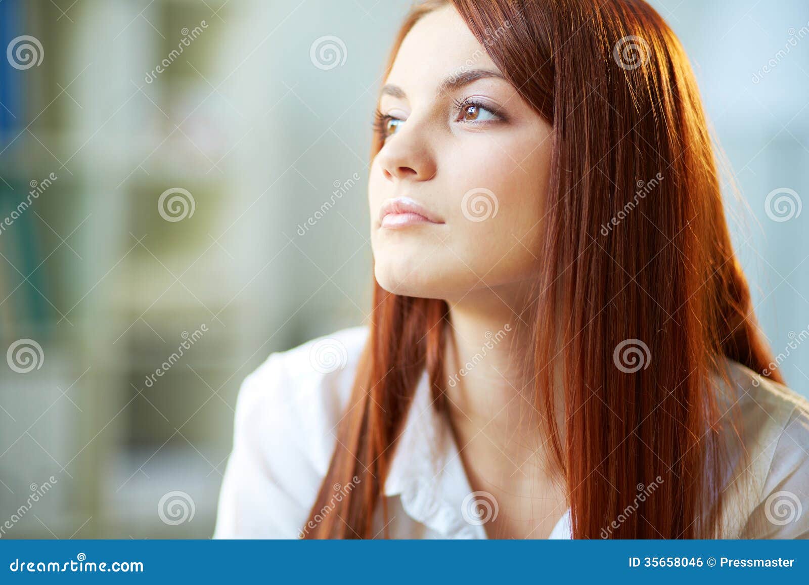 Pensive girl stock photo. Image of female, makeup, complexion - 35658046