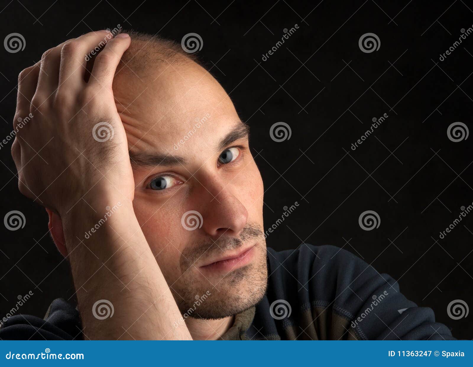 Pensive guy stock image. Image of beard, alone, masculine - 11363247