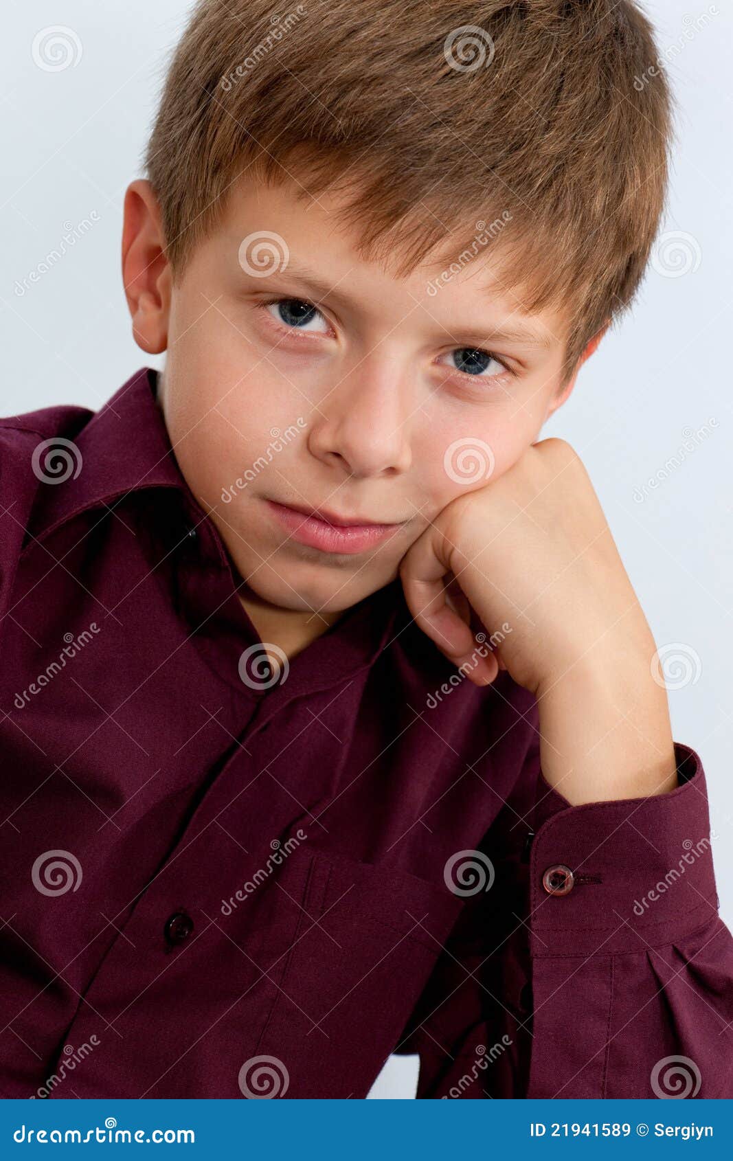 Pensive handsome boy stock image. Image of caucasian - 21941589
