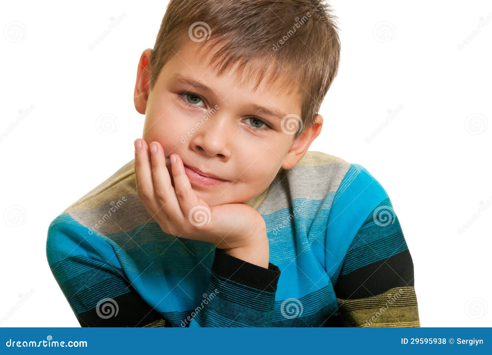 Pensive handsome boy stock photo. Image of person, child - 29595938