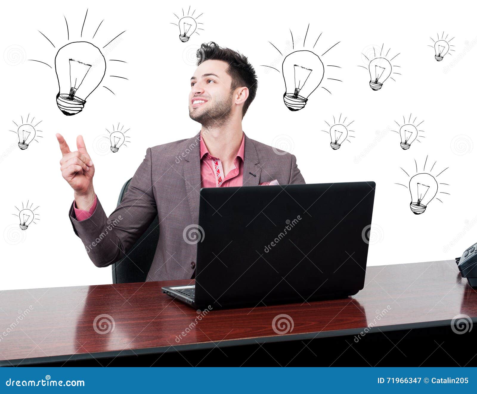 Pensive Handsome Business Man Serching for a Solution Stock Image ...