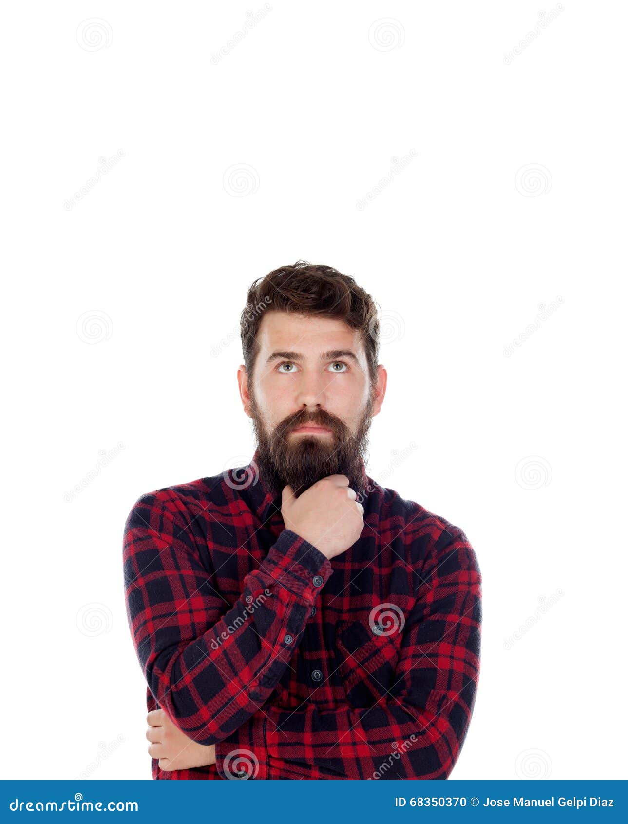 Pensive Handsome with Long Beard Stock Photo - Image of black ...