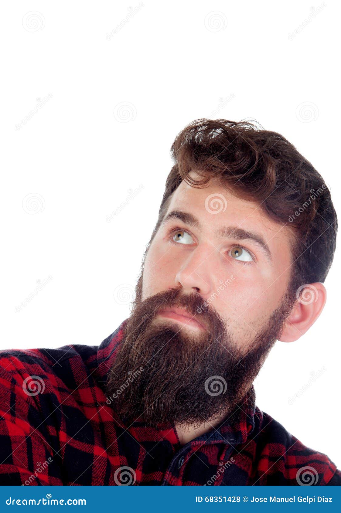 Pensive Handsome with Long Beard Stock Photo - Image of confident ...