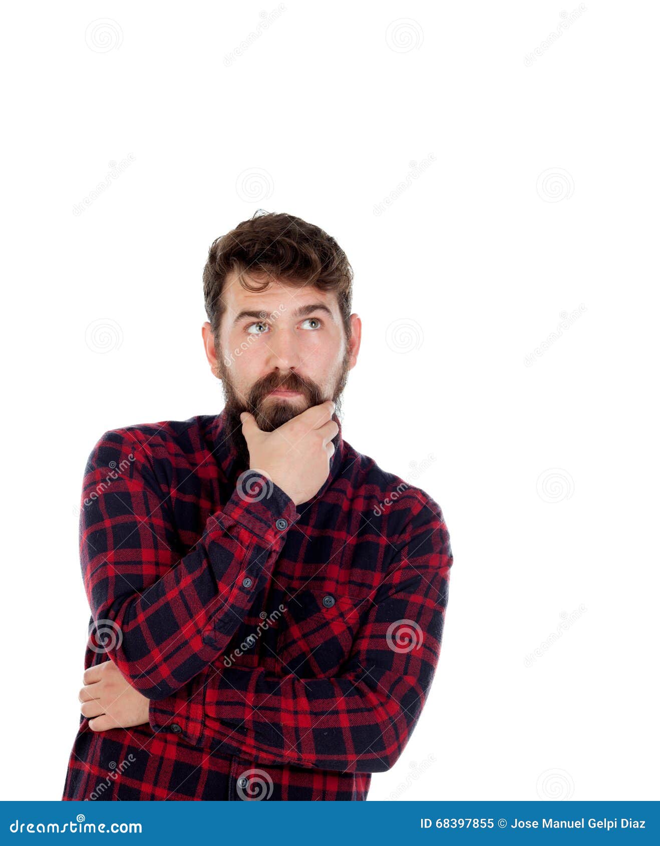 Pensive Handsome with Long Beard Stock Image - Image of lifestyle ...
