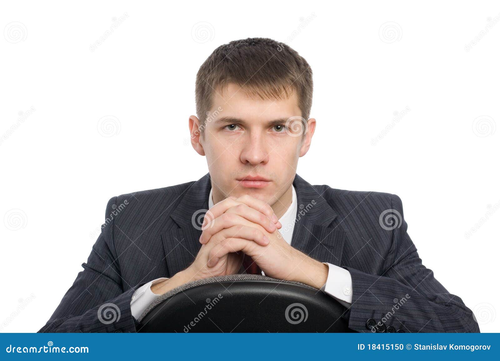Pensive Handsome Young Businessman Stock Photo - Image of hair, adult ...