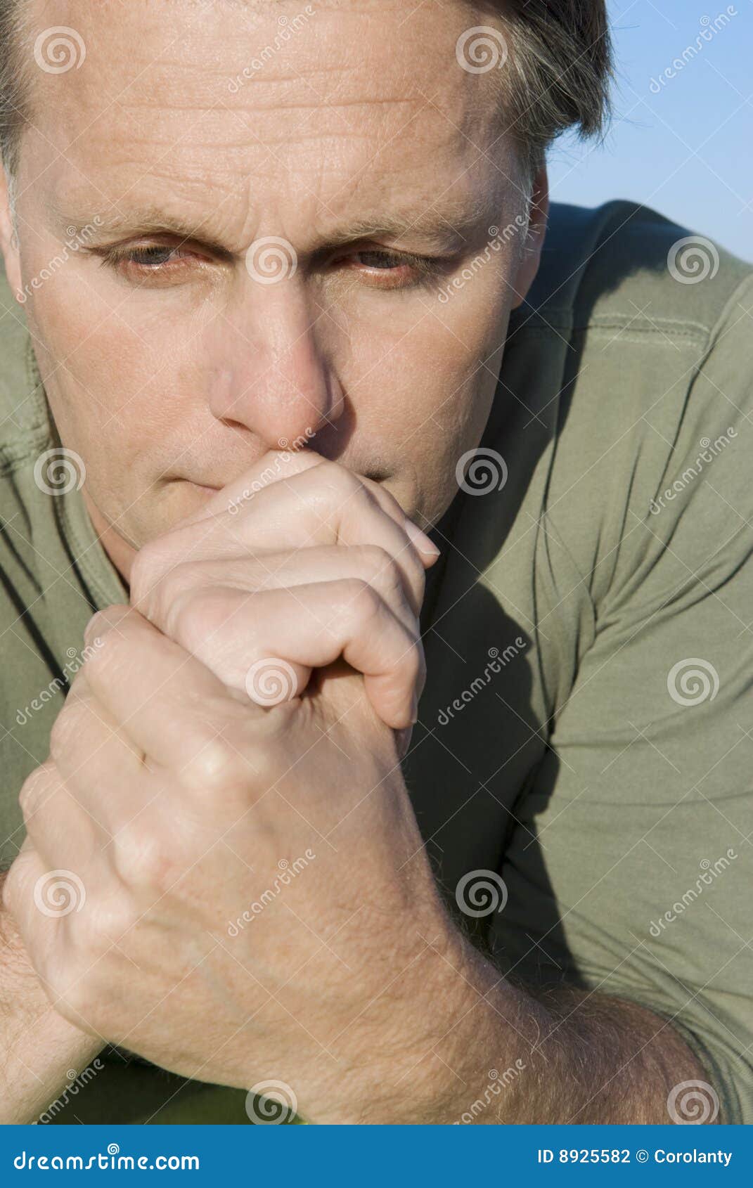 Pensive looking man. stock photo. Image of grieving, miserable - 8925582