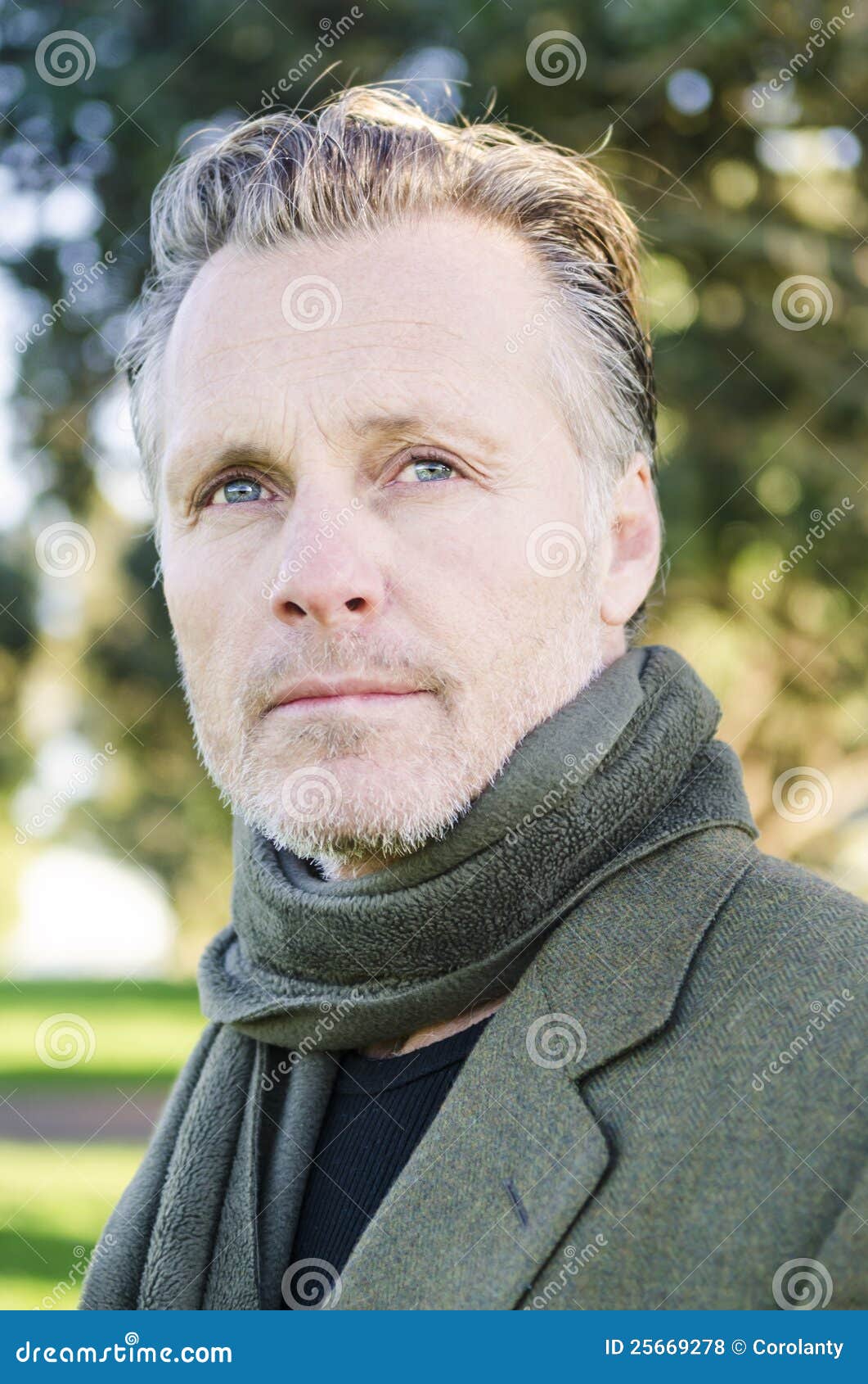 Pensive Looking Mature Man with Beard Stock Photo - Image of color ...