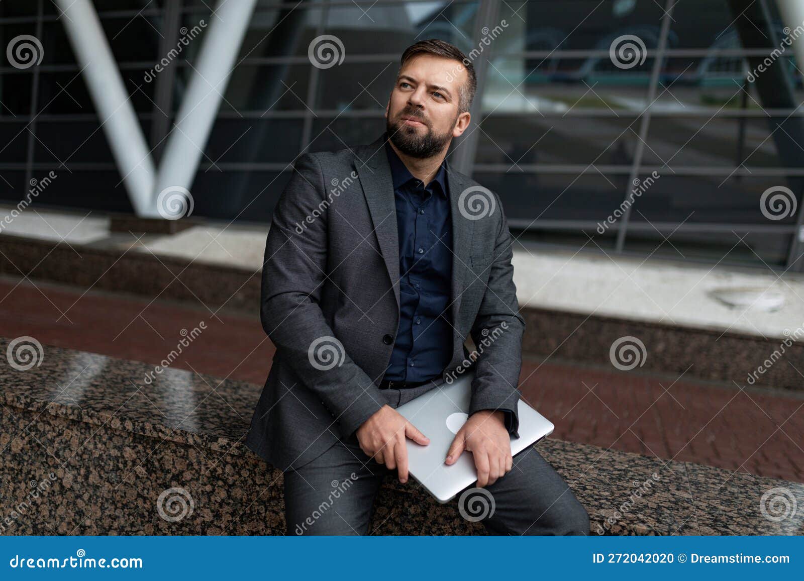 Pensive Male Architect with Documents on the Background of the Built ...