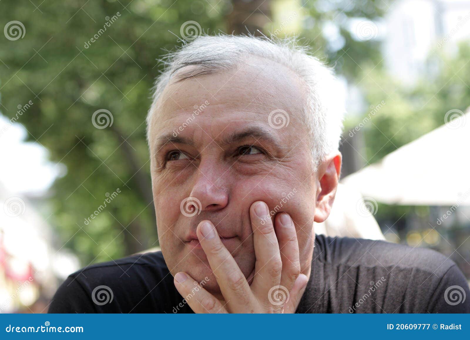 Pensive man stock image. Image of people, hair, person - 20609777