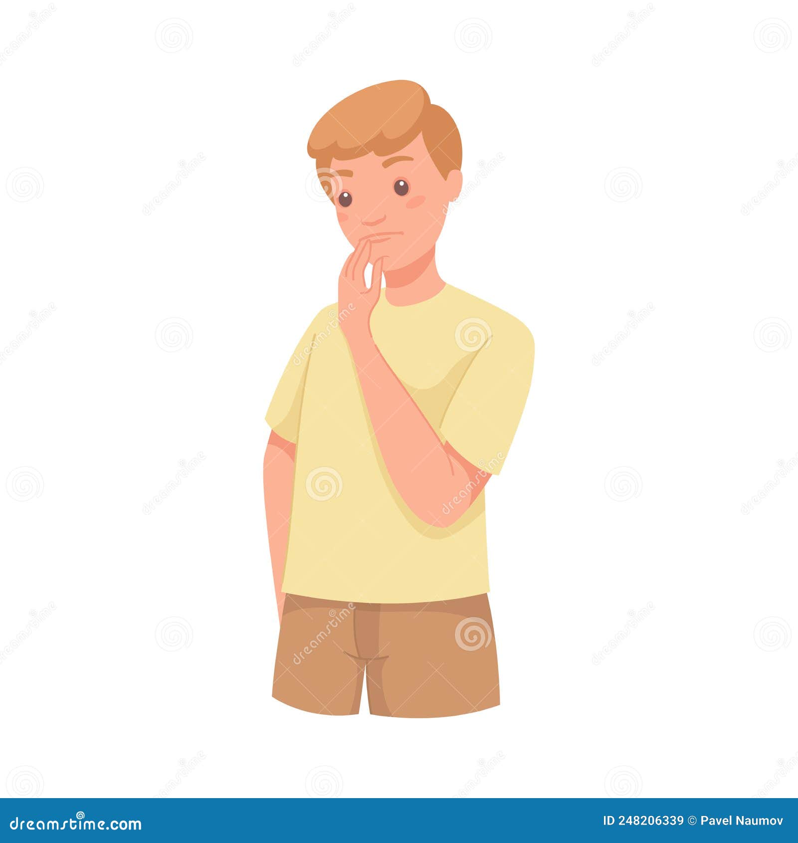 Pensive Man Character Scratching Head Thinking and Considering ...