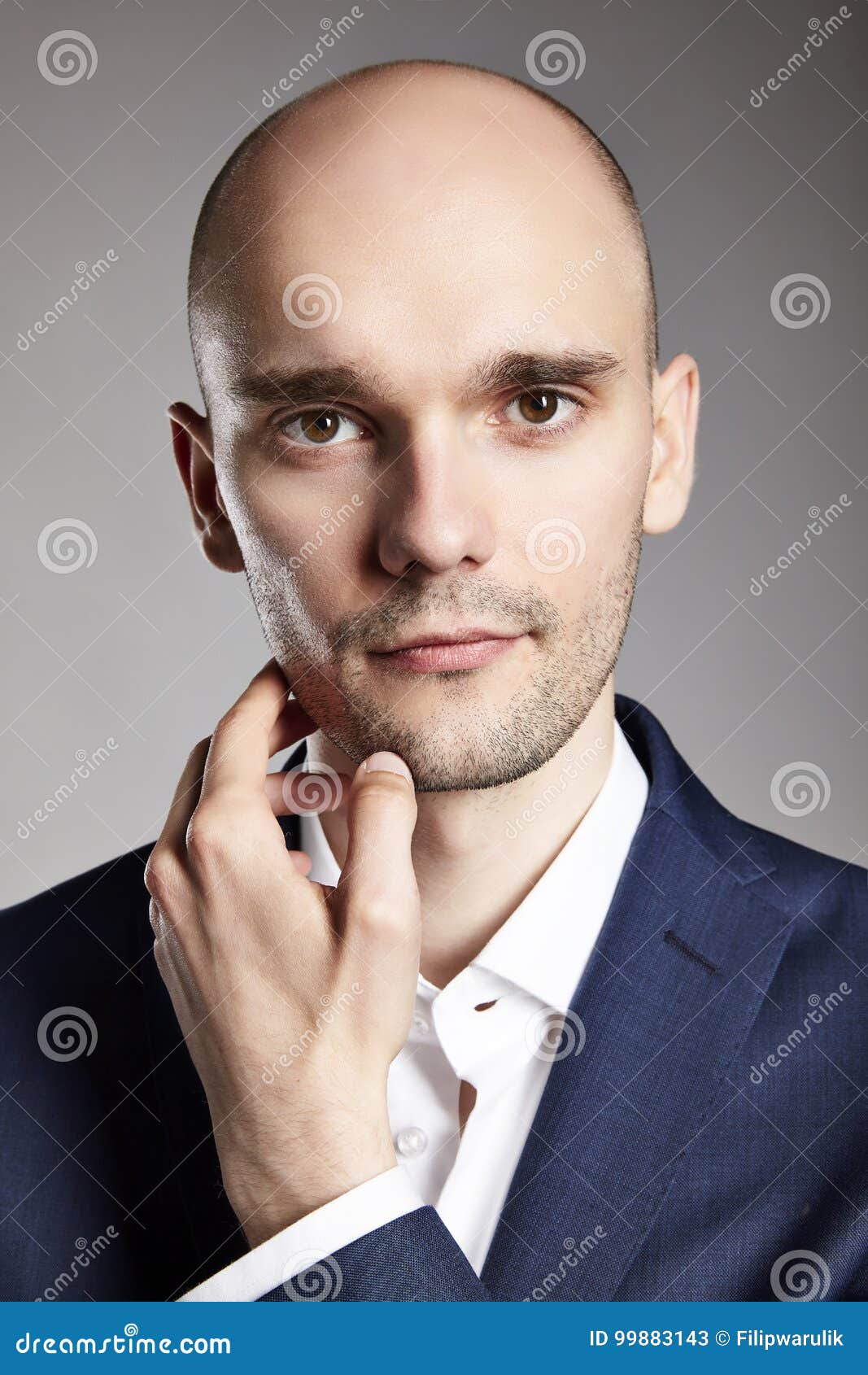 Pensive Man in Suit stock image. Image of casual, facial - 99883143