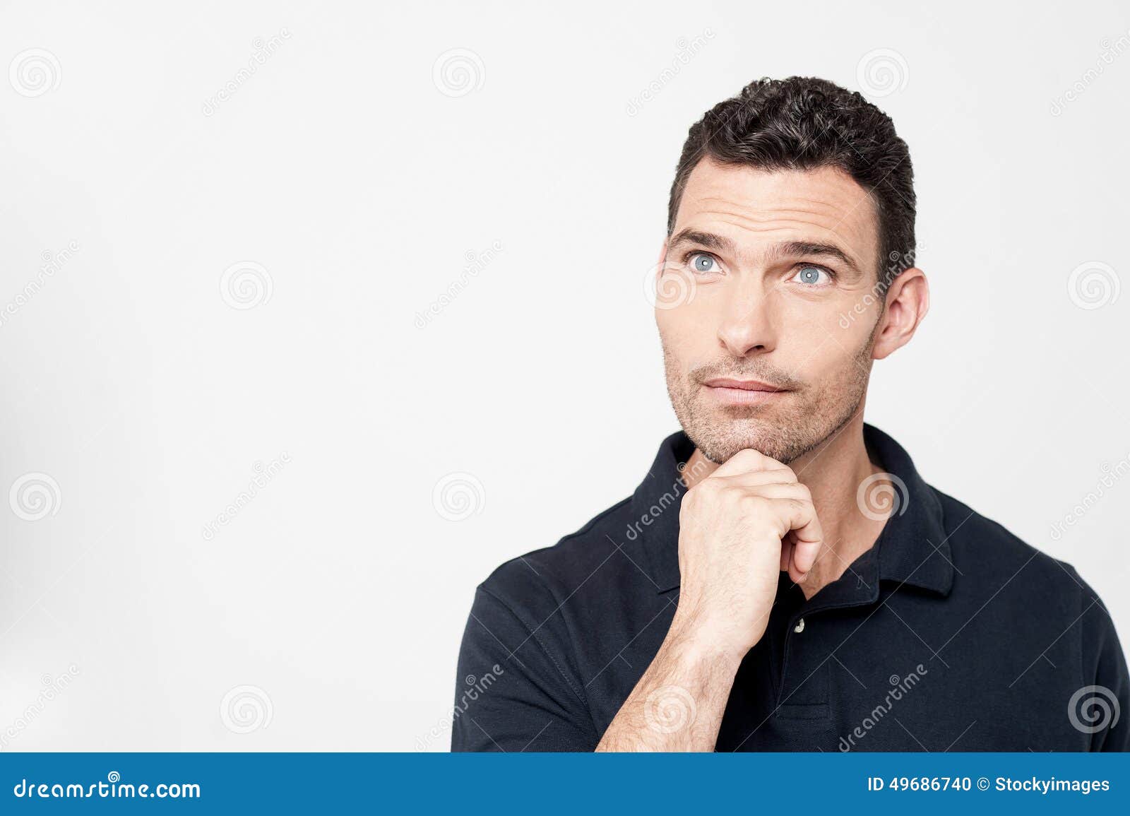 Pensive middle aged man stock photo. Image of thinking - 49686740