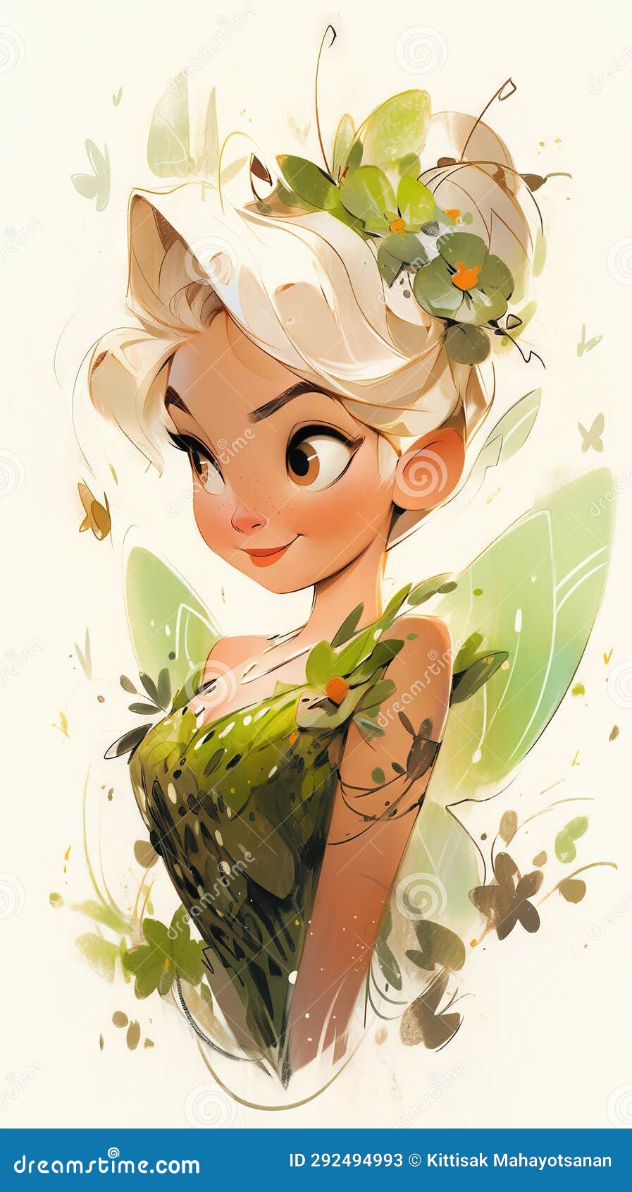 Pensive Pixie Character Art in the Style of Pixar and Brian Kesinger ...