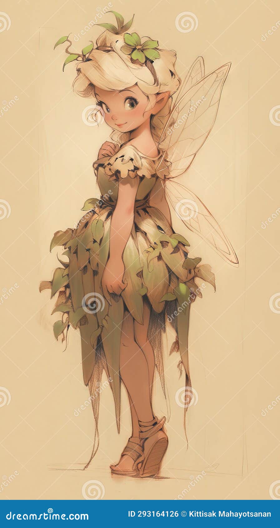 Pensive Pixie Character Art in the Style of Pixar and Brian Kesinger ...