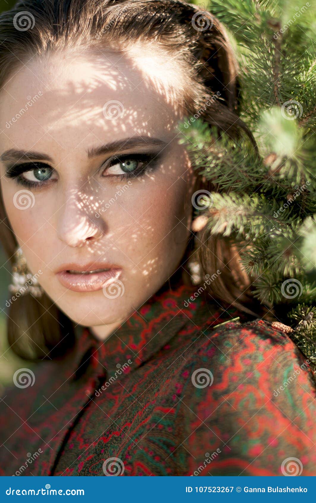 Pensive Portrait of a Charming Girl with Shadow on Her Face Stock Image ...