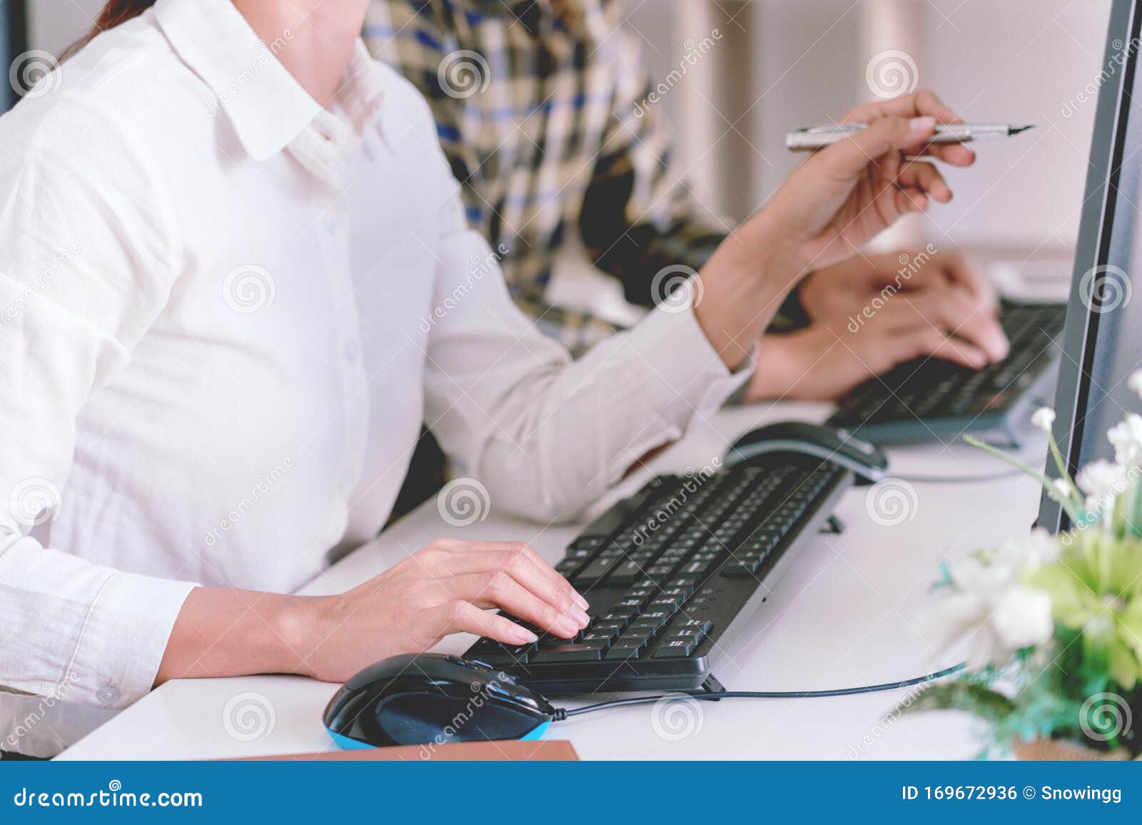 Pensive Programmer Working On Desktop Pc Programming Code Technologies Or Website Design At