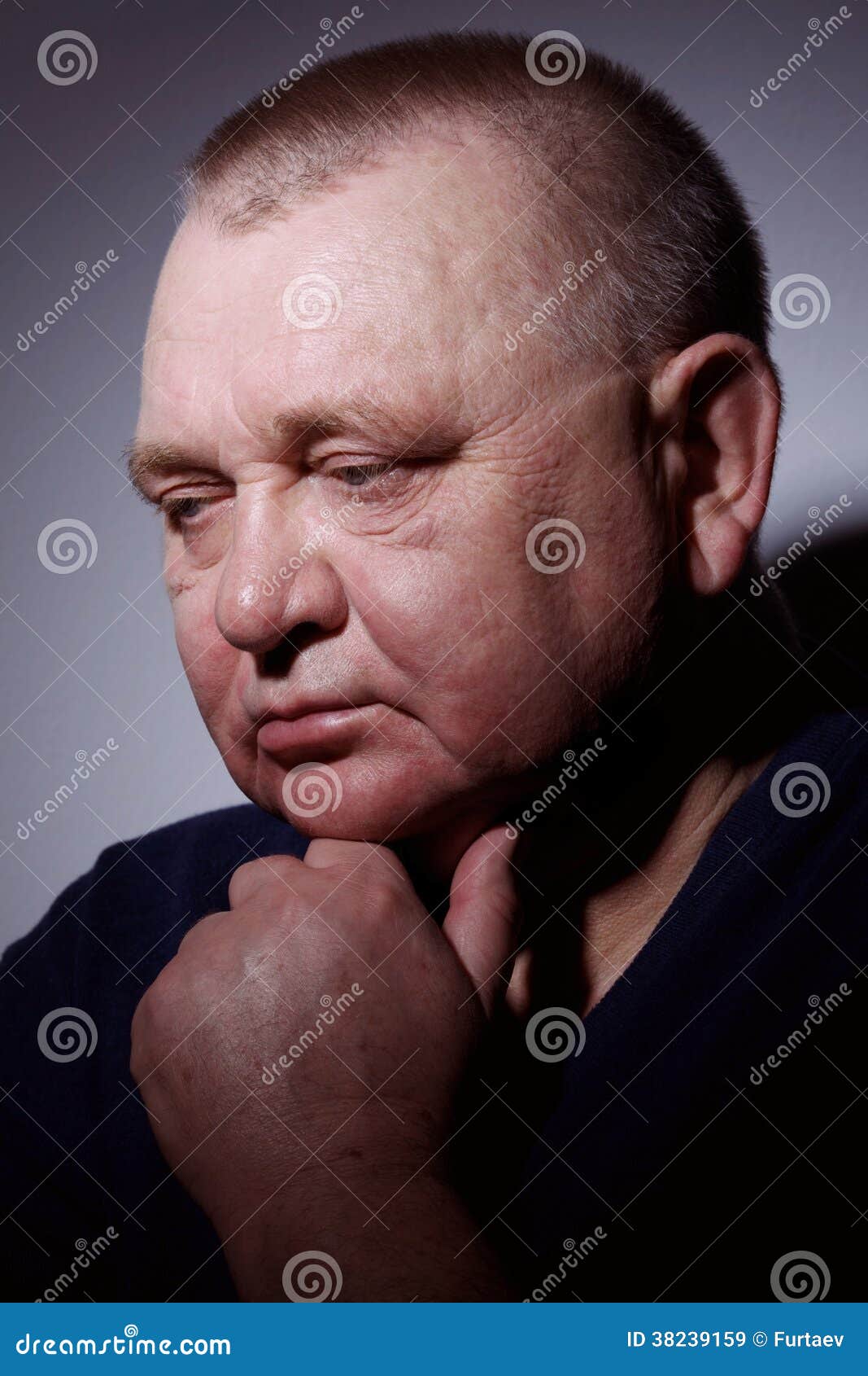 Pensive senior man closeup stock image. Image of closeup - 38239159