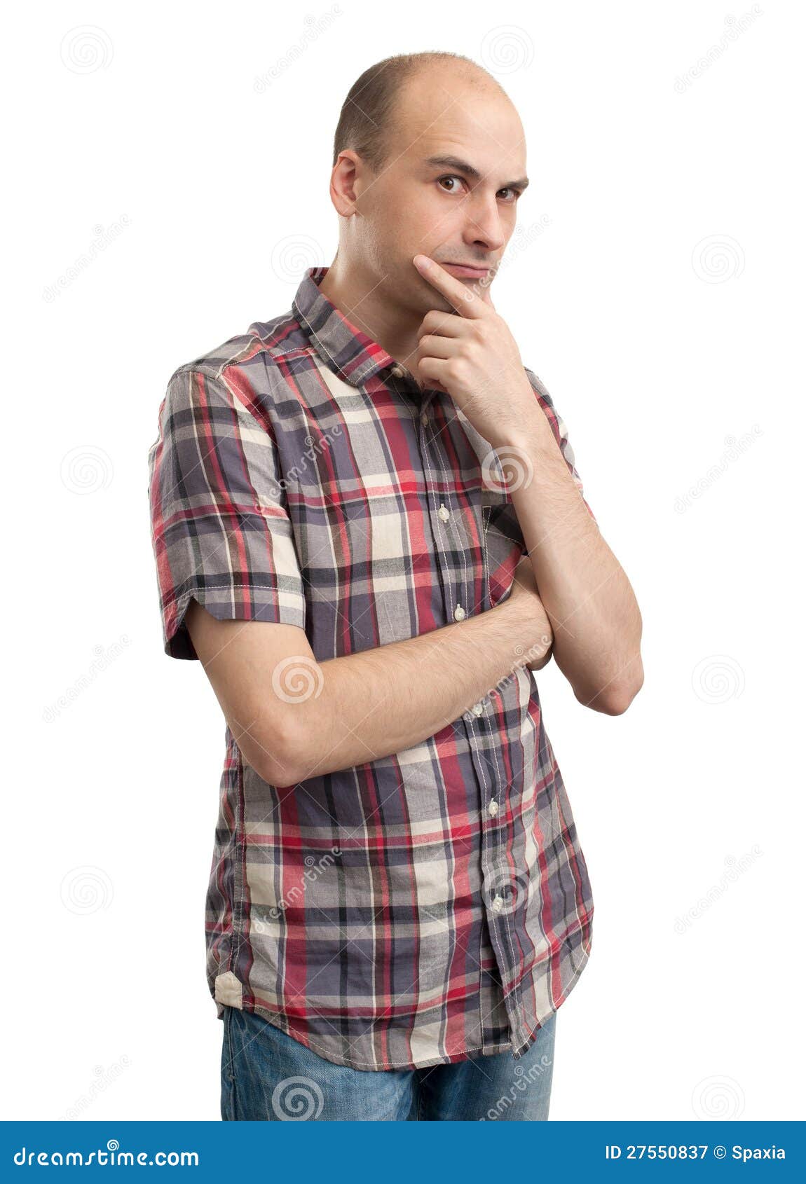 Pensive serious man stock image. Image of white, face - 27550837