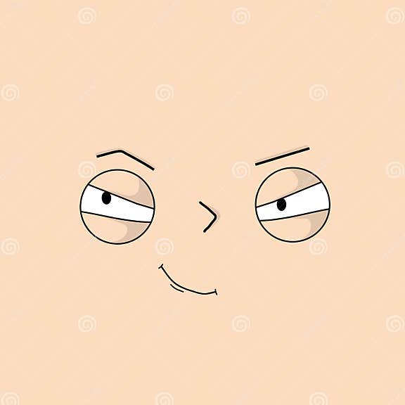 Pensive, Sly Face with Expressive Emotions - Vector Stock Vector ...