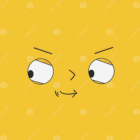 Pensive, Sly Face with Expressive Emotions - Vector Stock Vector ...