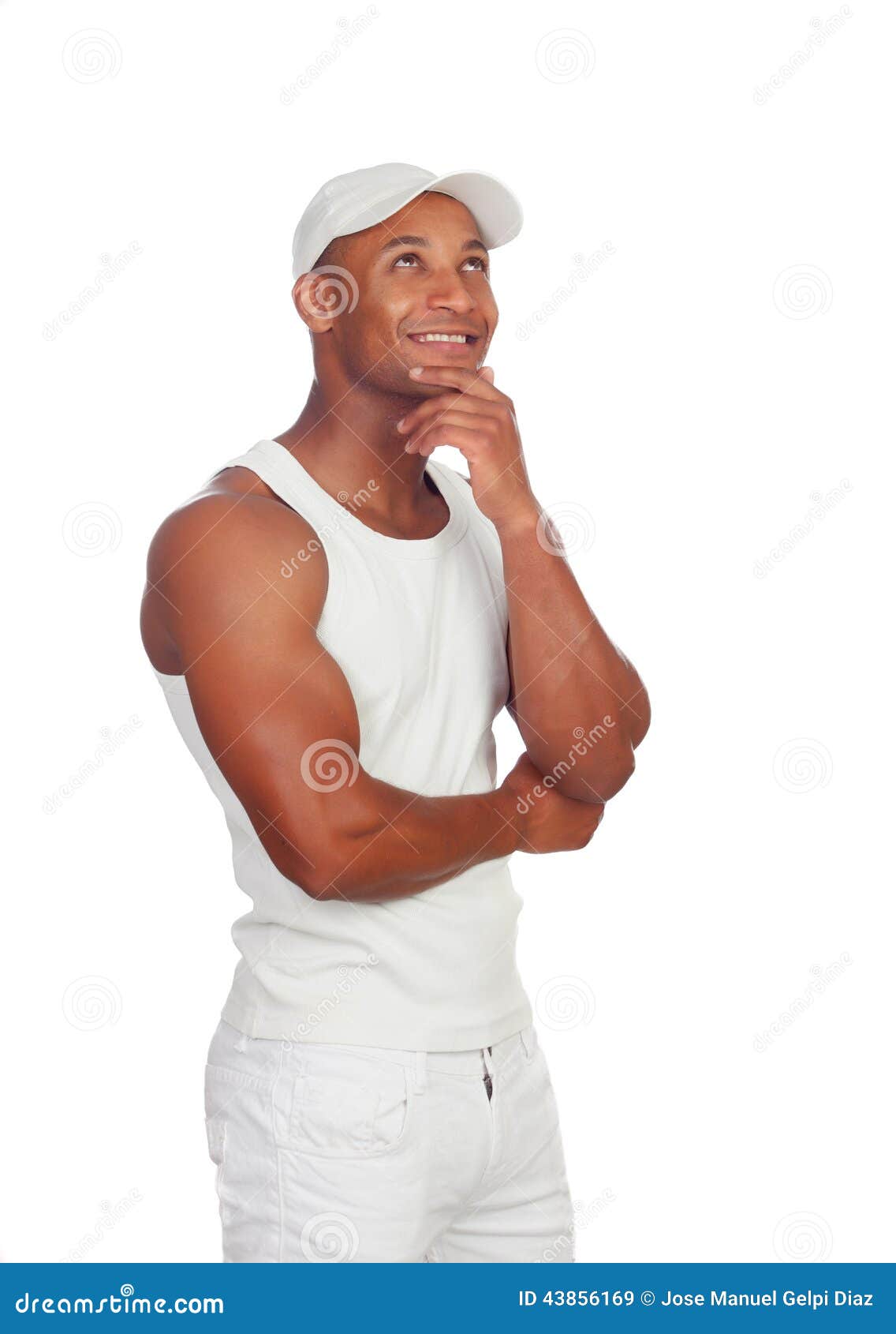 Pensive Strong Men Thinking Stock Image - Image of people, portrait ...