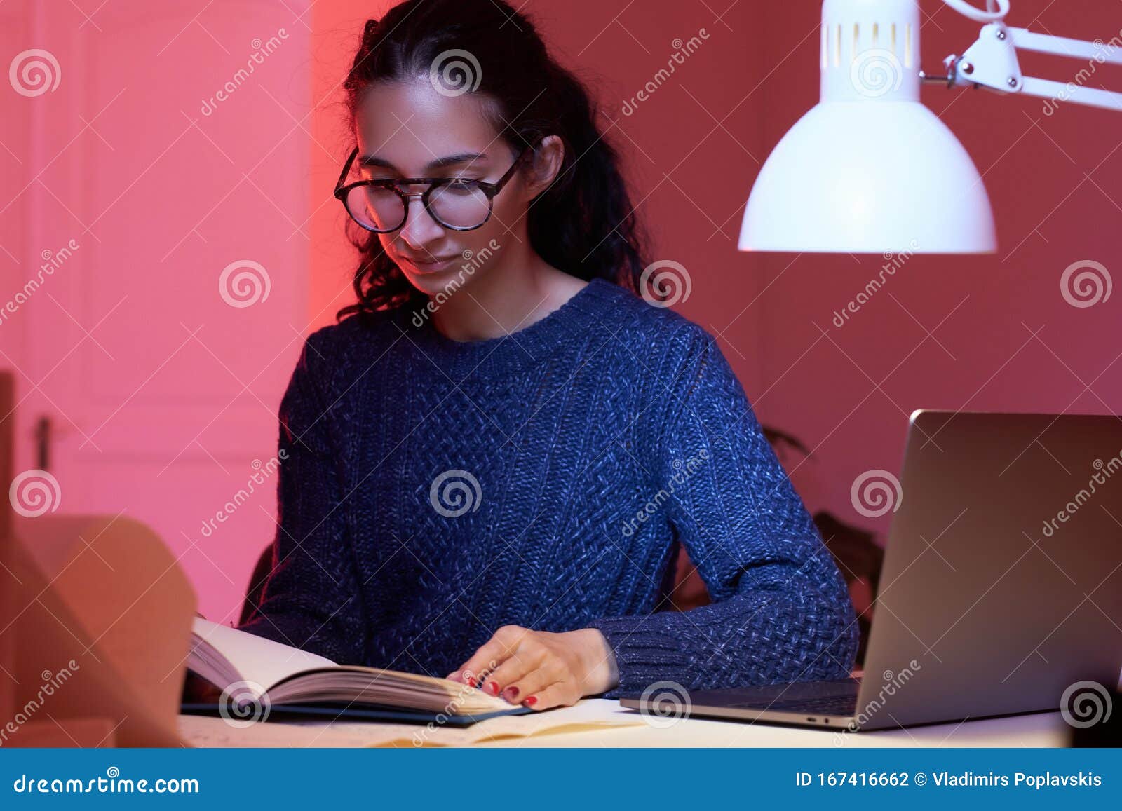 Student is Learning New Material Stock Photo - Image of library, female ...