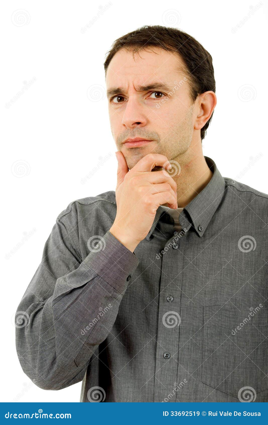 Pensive stock image. Image of people, hair, adult, cool - 33692519