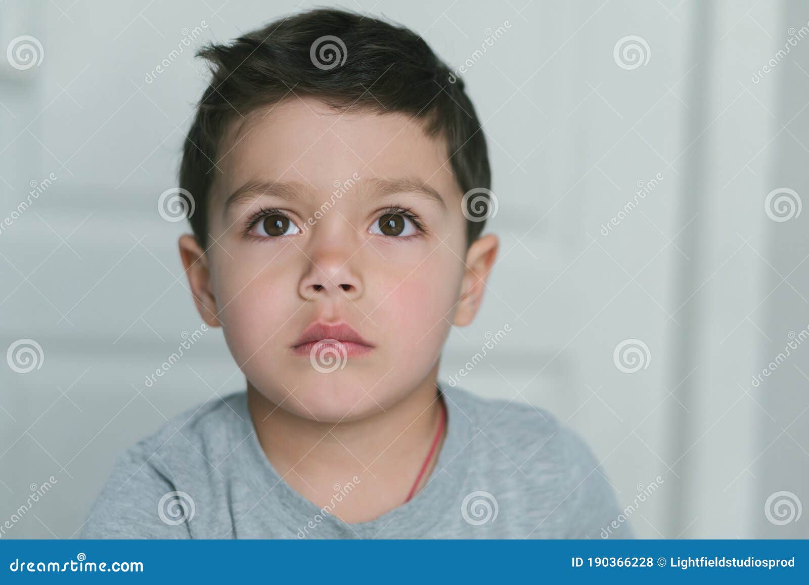 Pensive Toddler Boy Thinking at Home Stock Photo - Image of caucasian ...