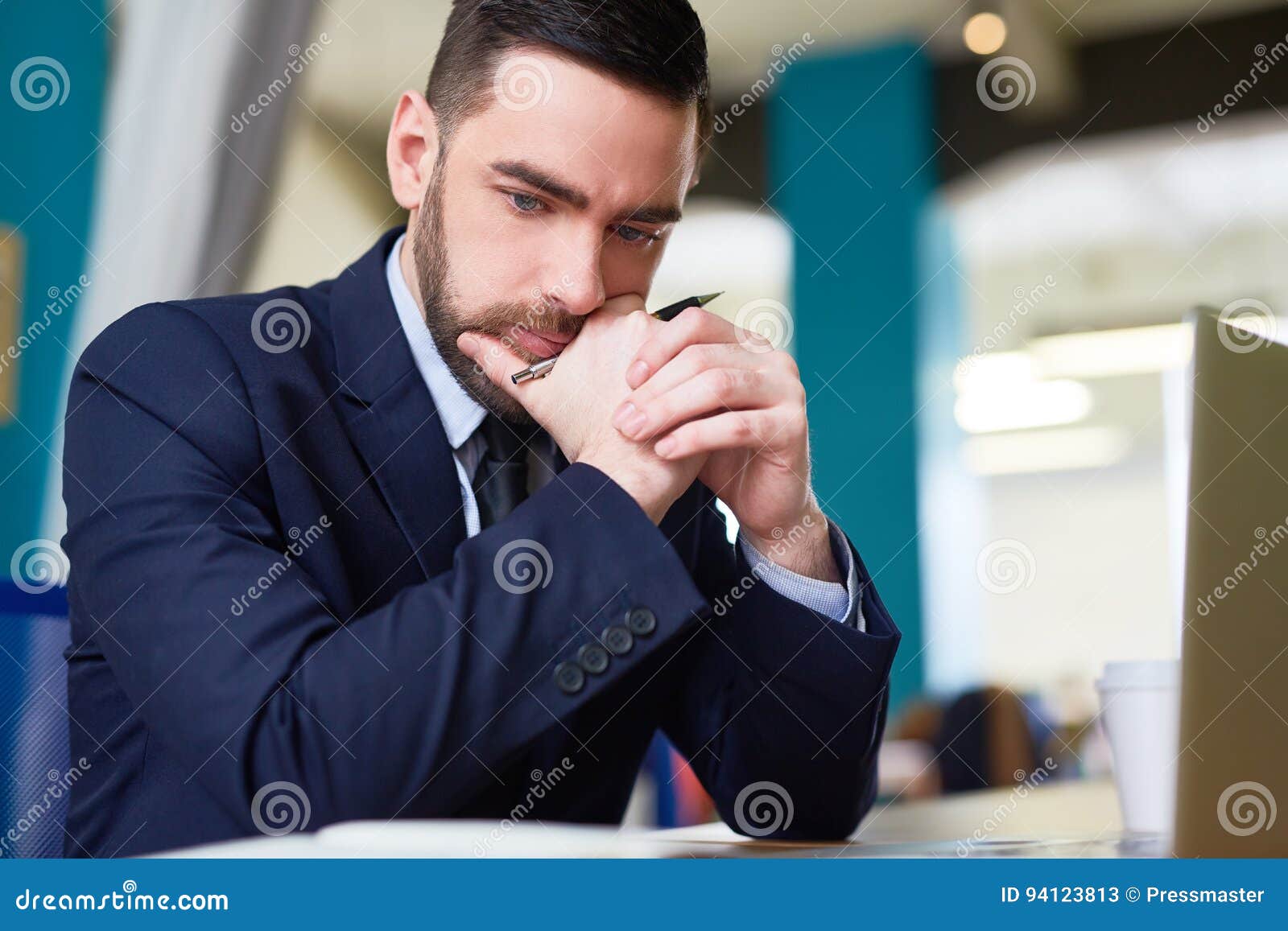 Pensive trader stock image. Image of concentration, trader - 94123813