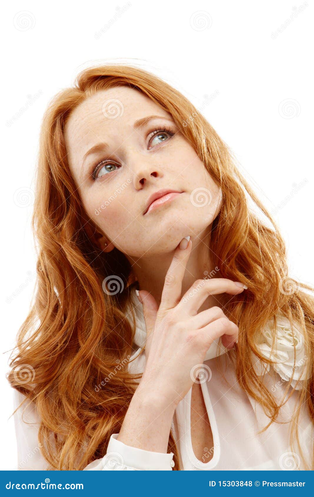 Pensive woman stock photo. Image of hair, natural, caucasian - 15303848