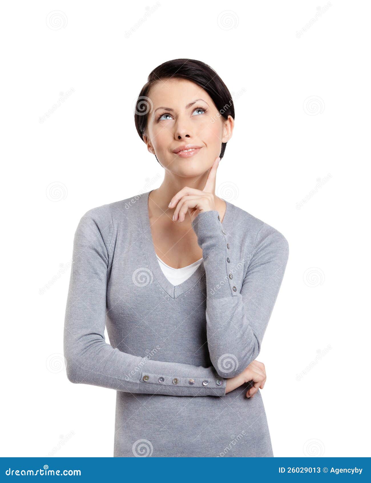Pensive woman stock image. Image of hand, format, hope - 26029013