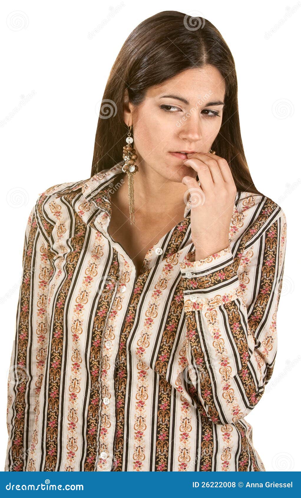 Pensive Woman stock photo. Image of expressions, bashful - 26222008