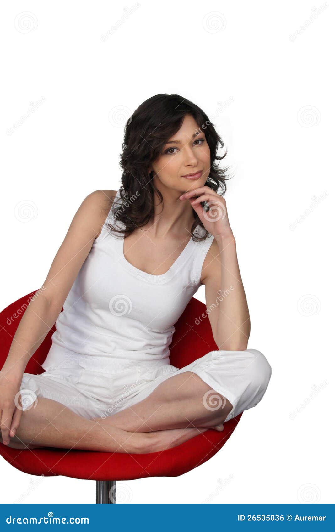 Pensive woman stock photo. Image of haircut, musing, layered - 26505036