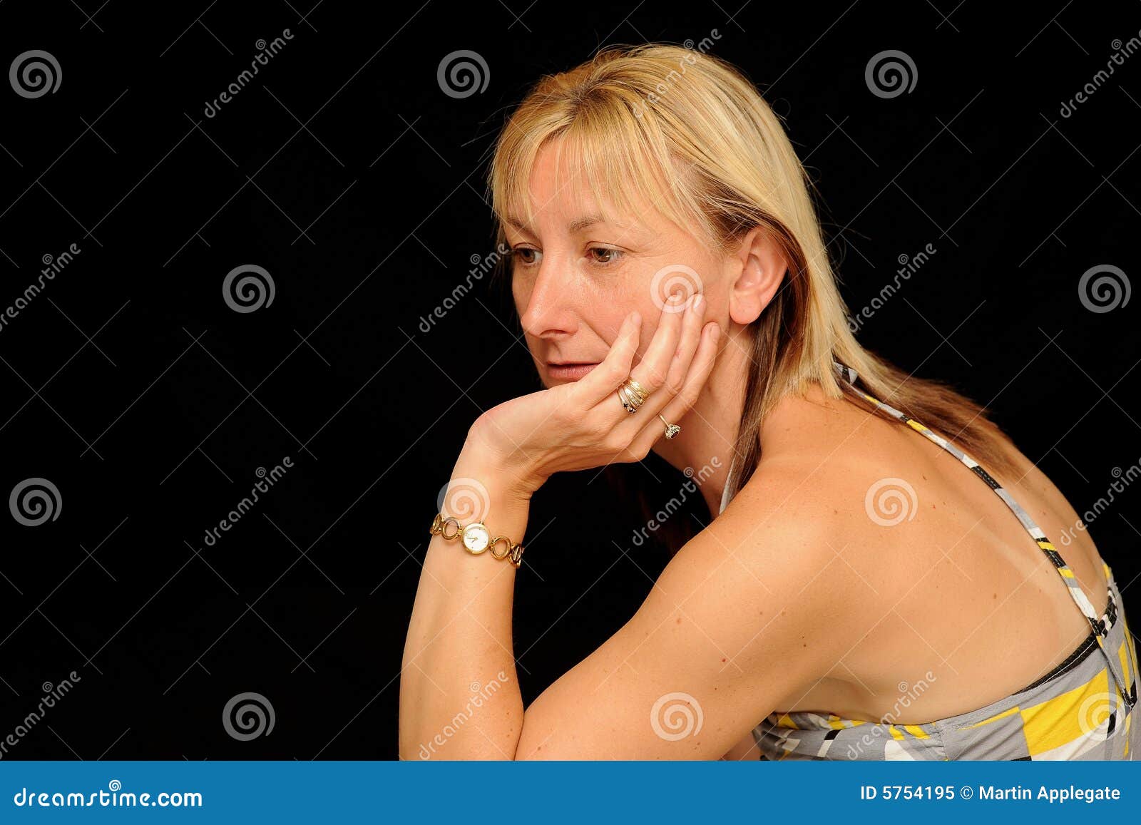 Pensive woman stock image. Image of beauty, posing, attractive - 5754195