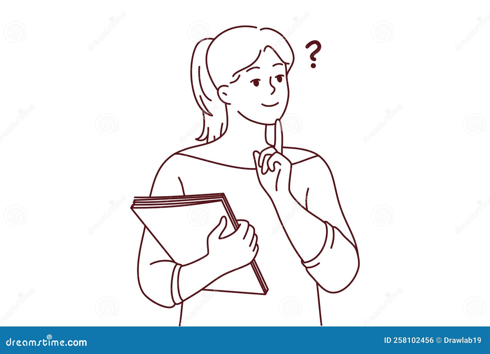Pensive Woman Thinking Making Decision Stock Vector - Illustration of ... Pensive Woman Thinking Making Decision Stock Vector - Illustration of ...