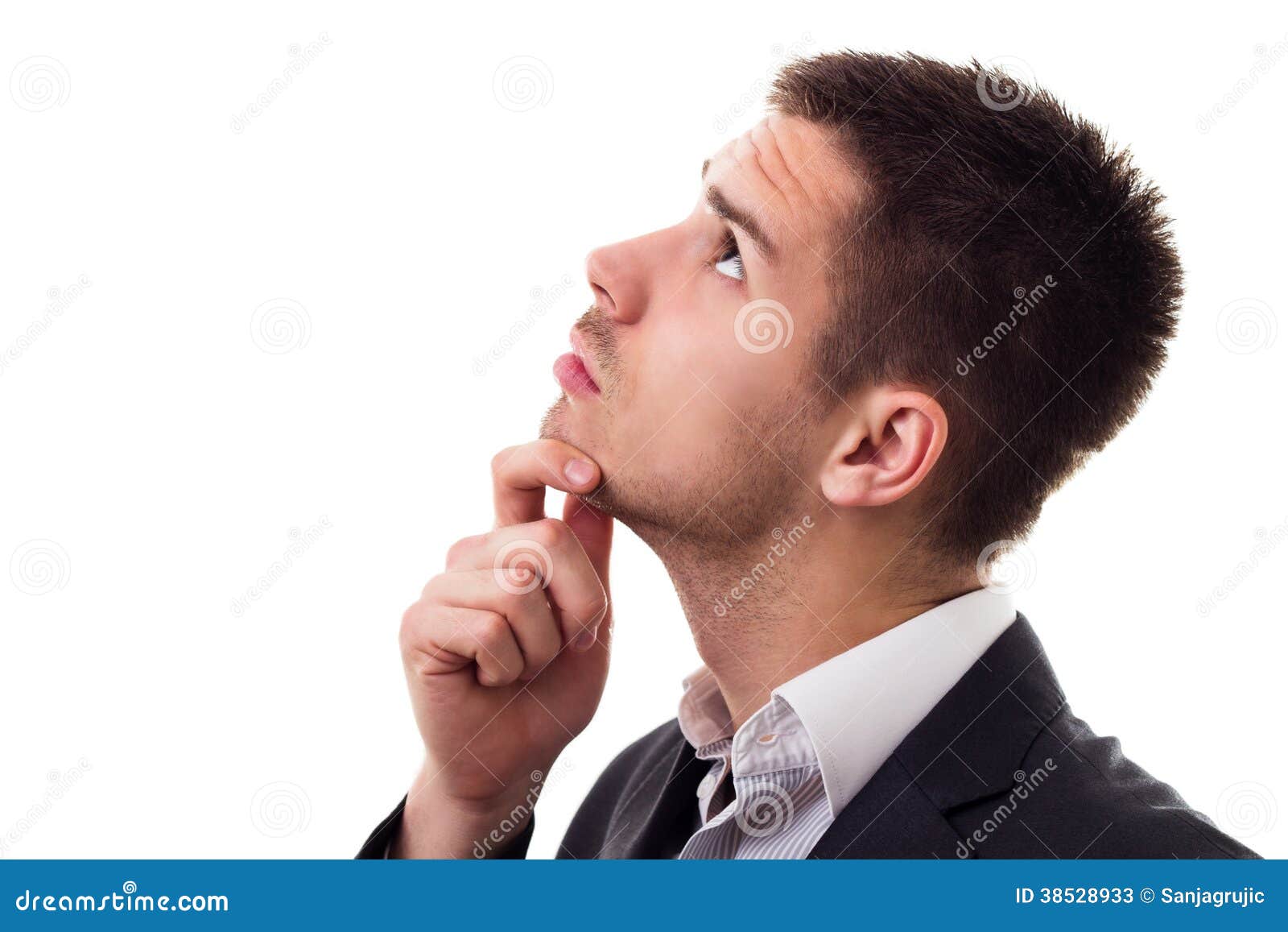 Pensive young businessman stock image. Image of 2025 - 38528933