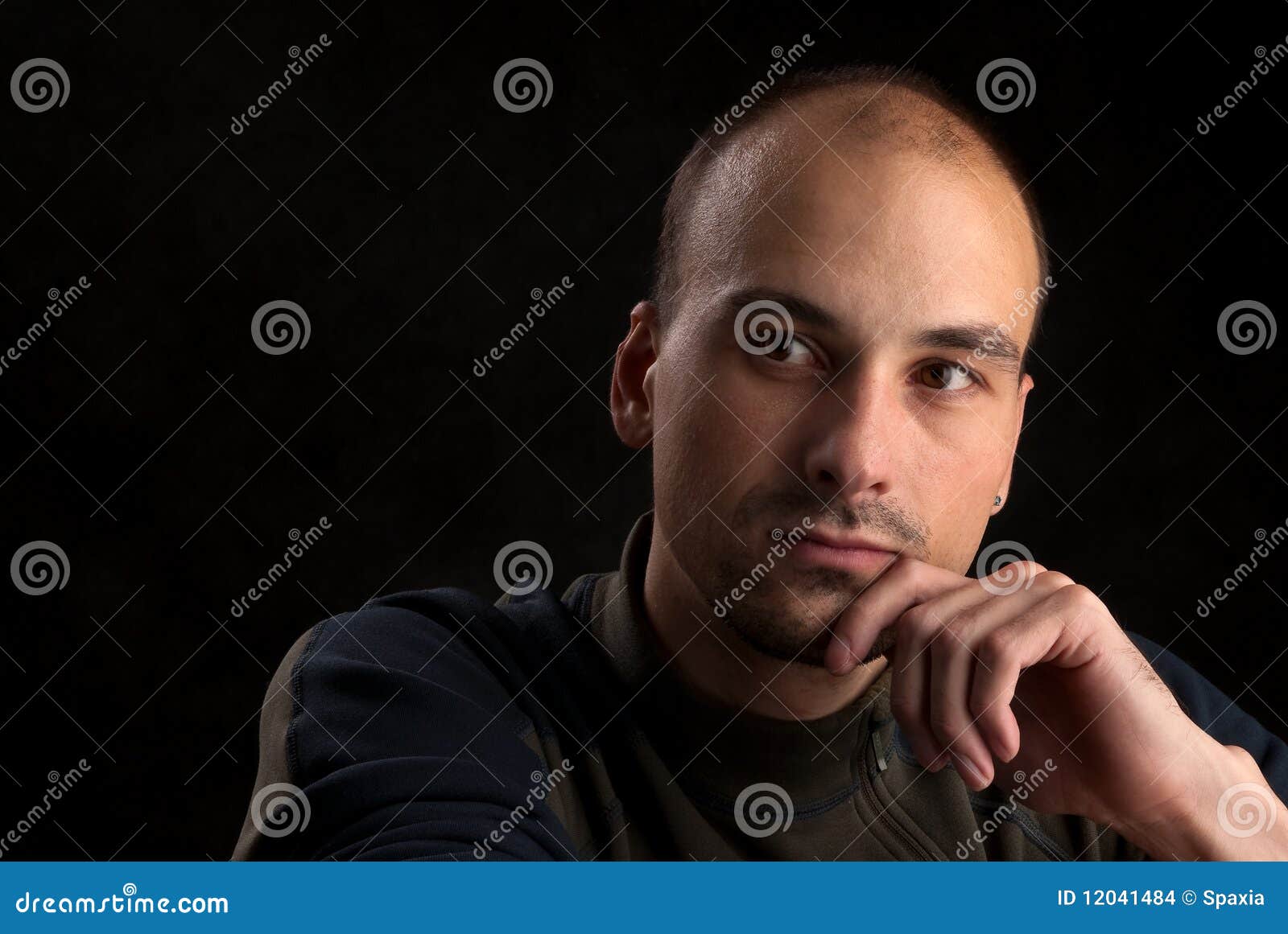Pensive young man stock photo. Image of failure, beard - 12041484