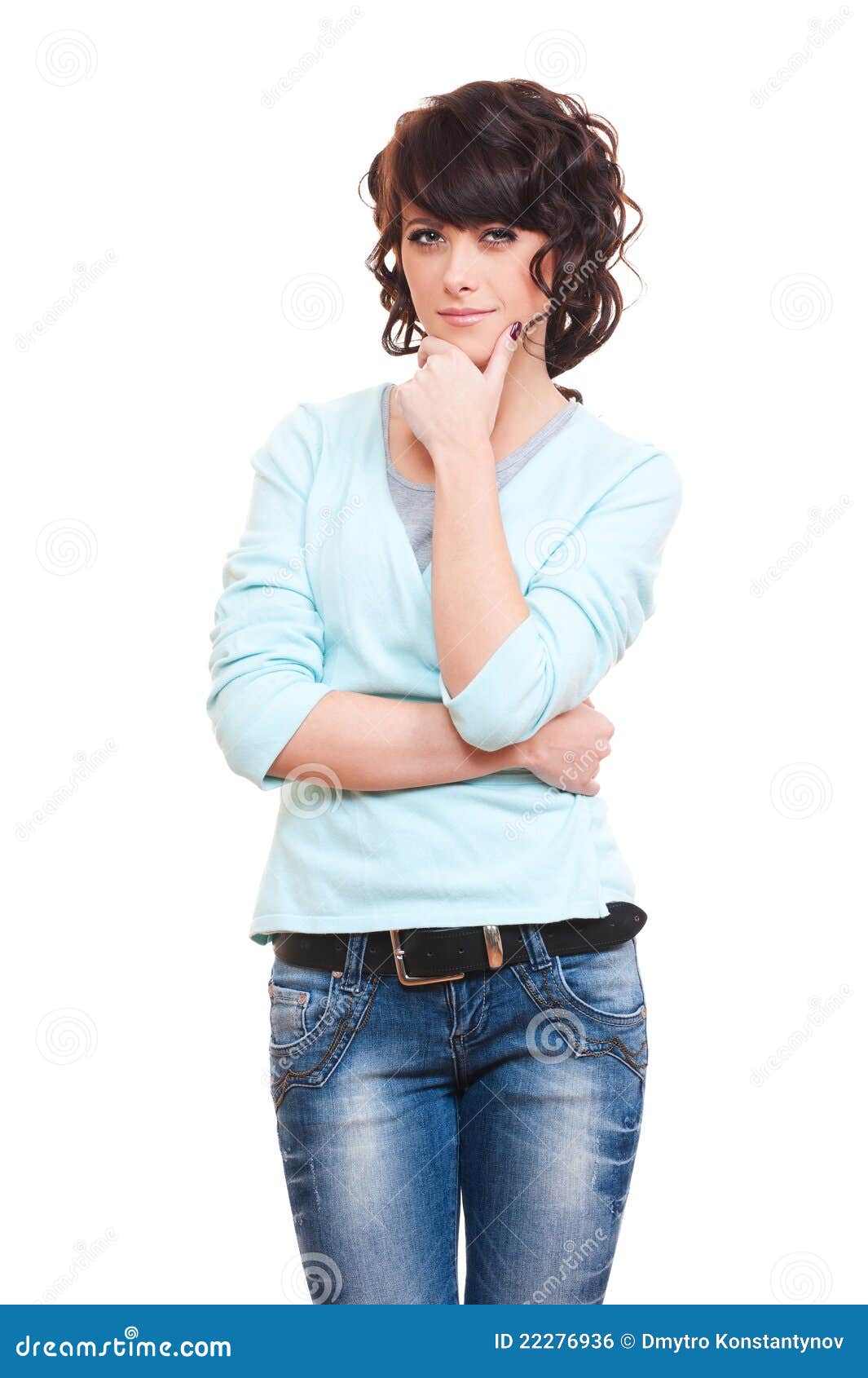 Pensive young woman stock photo. Image of looking, graceful - 22276936