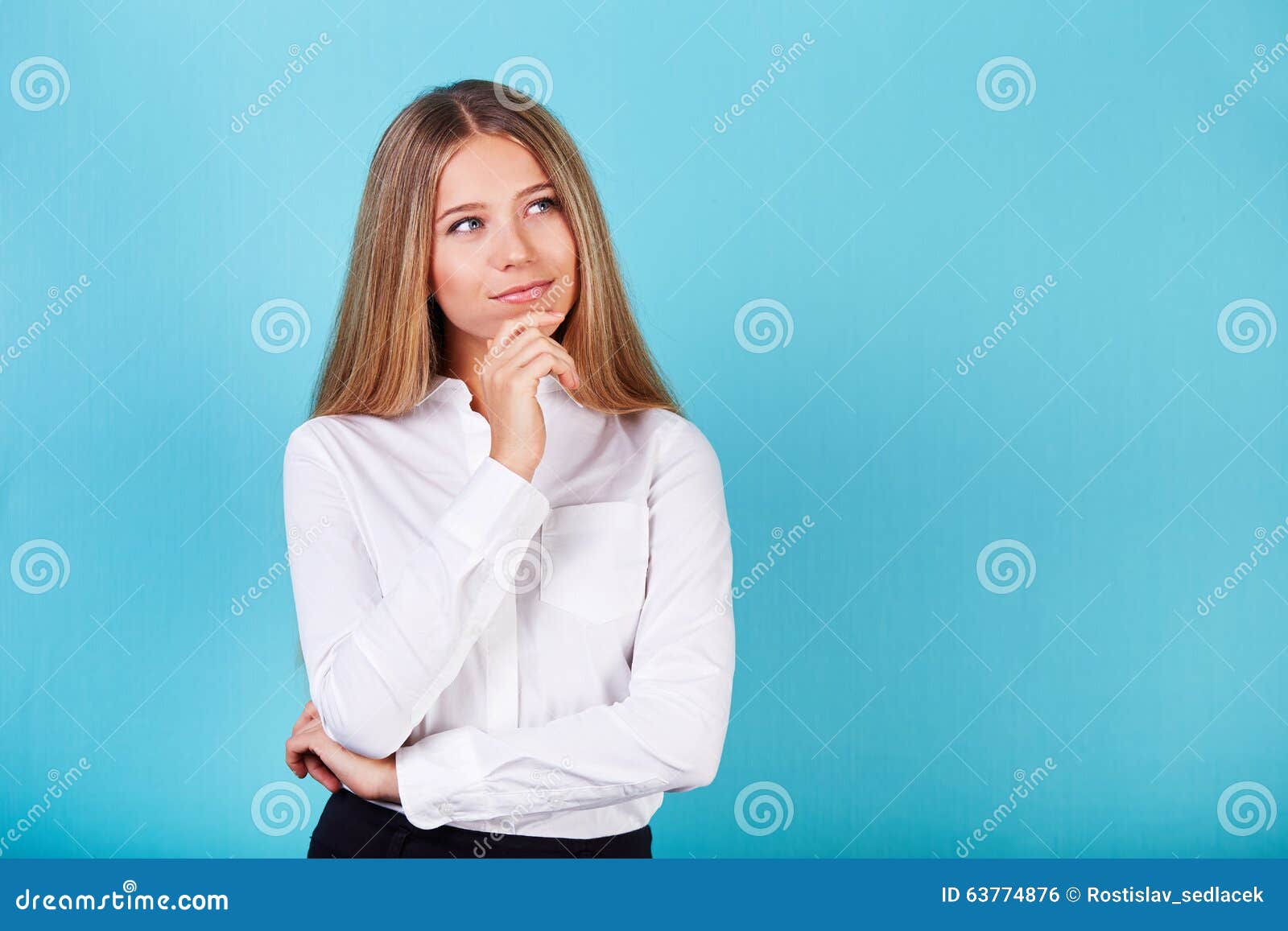 Pensive young woman stock photo. Image of professional - 63774876