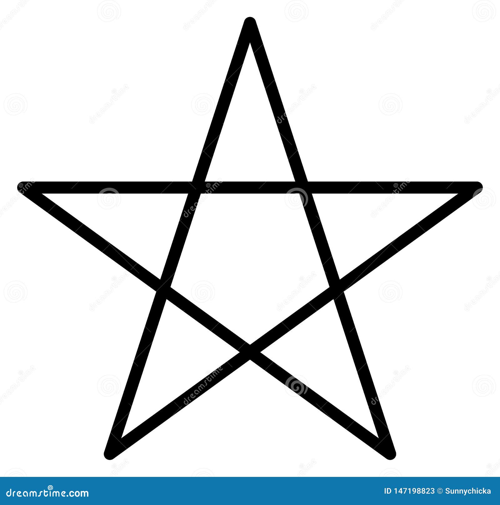 Pentacle Five-star Magic Wicca White Rituals Five Cartoon Vector ...