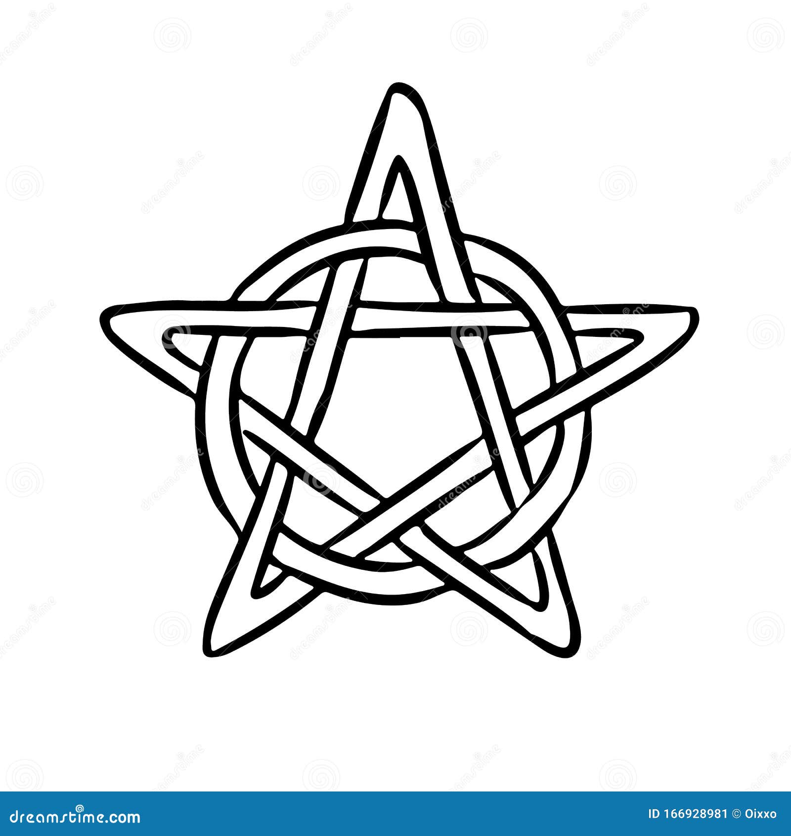 Pentacle Occult Sign in a Circle. Pentagram Hand Drawn Magic Doodle ...