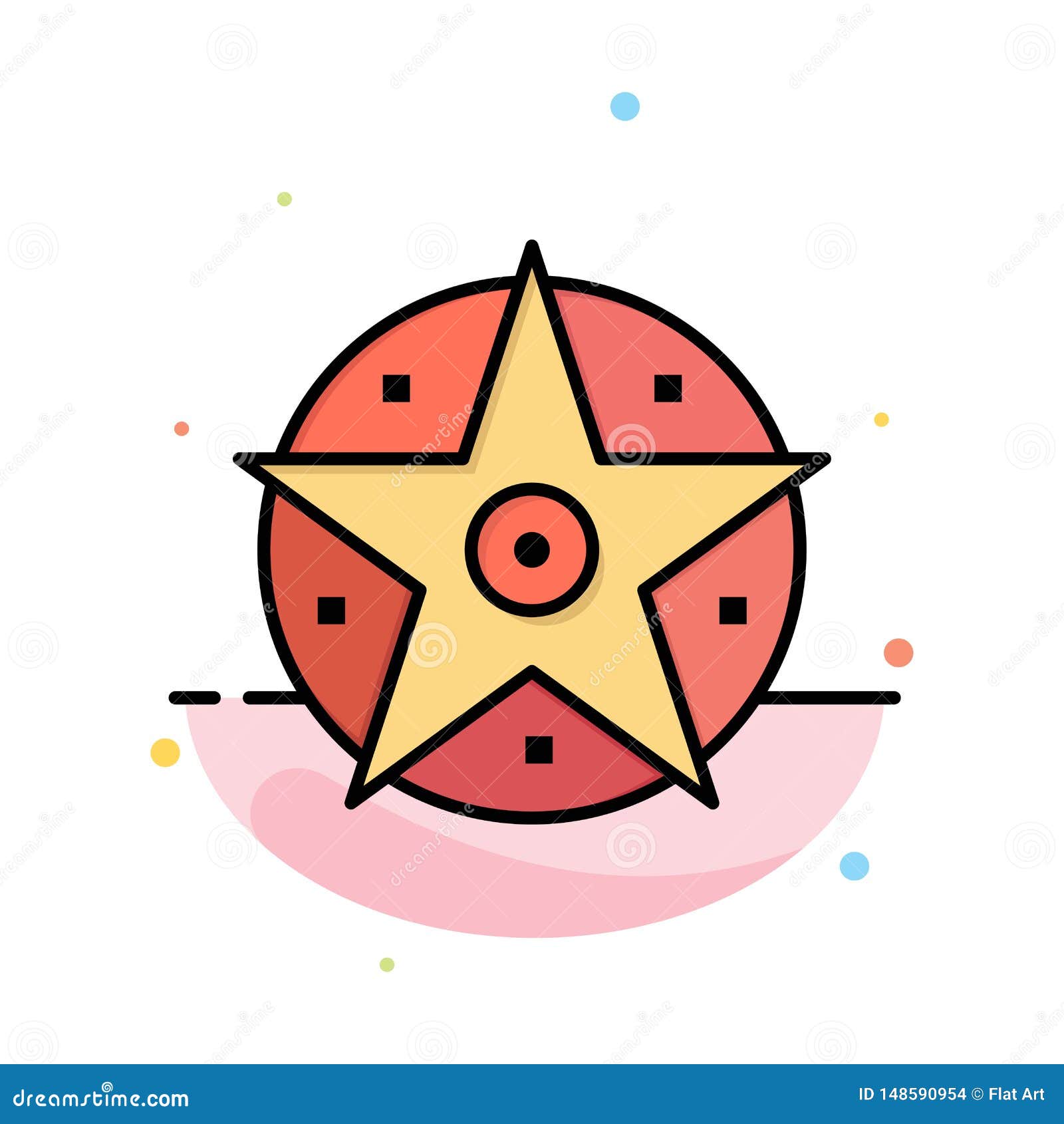 Pentacle, Satanic, Project, Star Abstract Flat Color Icon Template ...