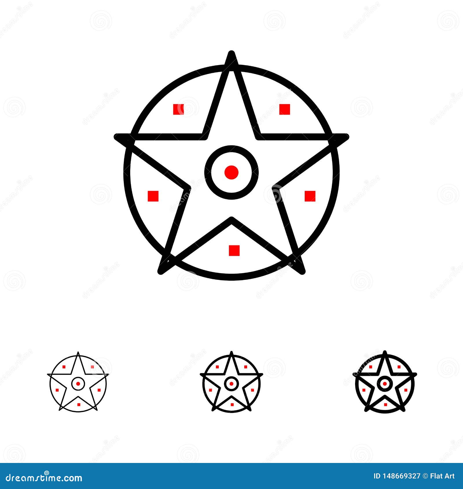 Pentacle, Satanic, Project, Star Business Flat Line Filled Icon Vector ...