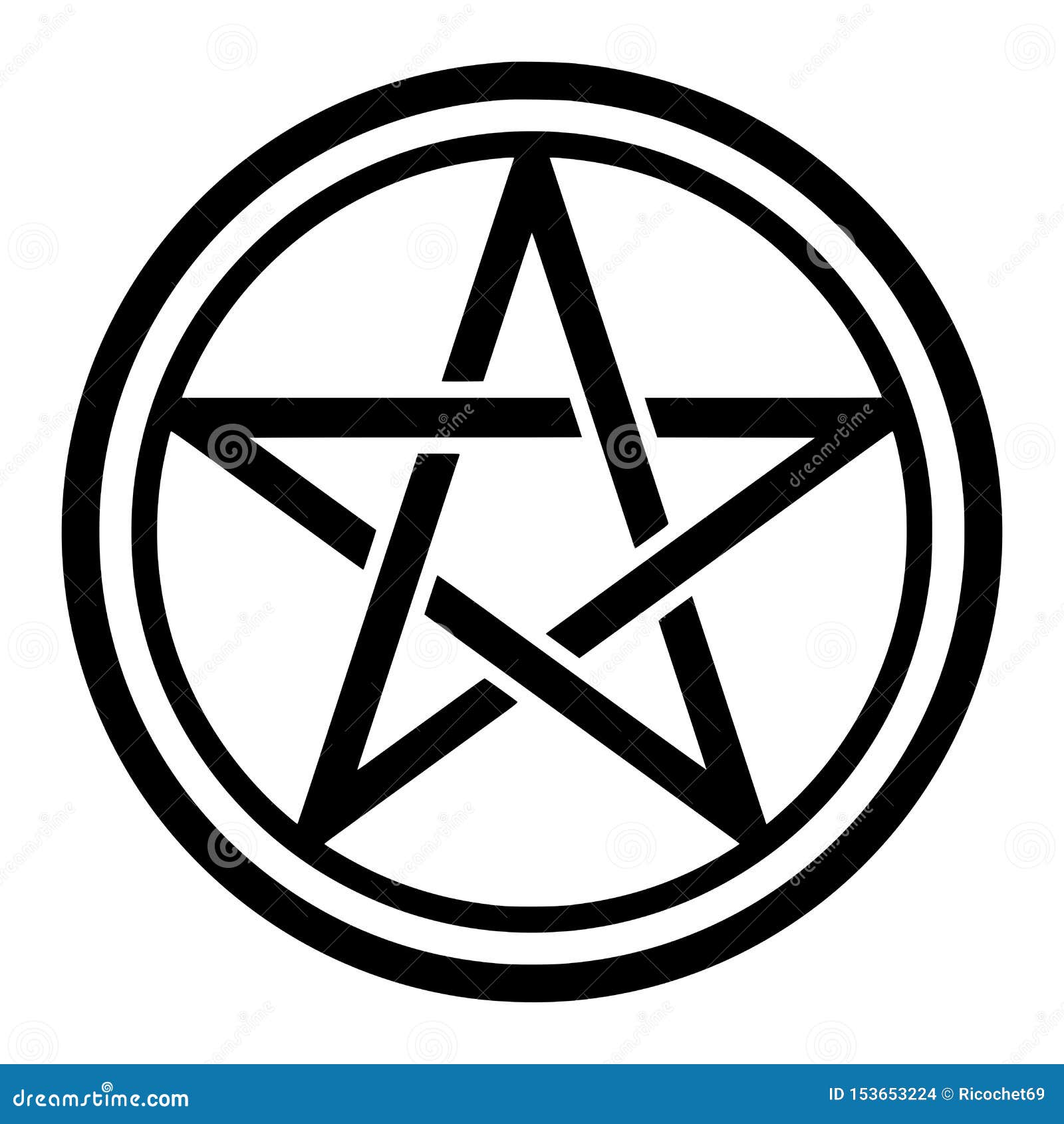 Pentacle Symbol Icon in a Circle Stock Illustration - Illustration of ...